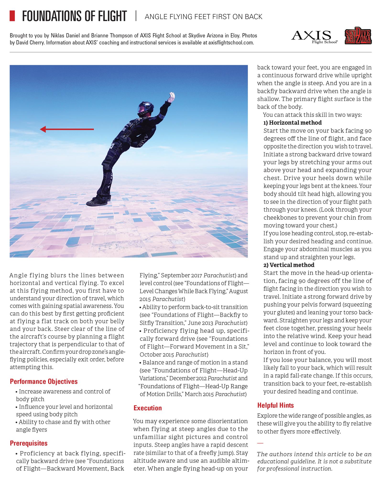 Foundations Of Flight | Angle Flying Feet First On Back